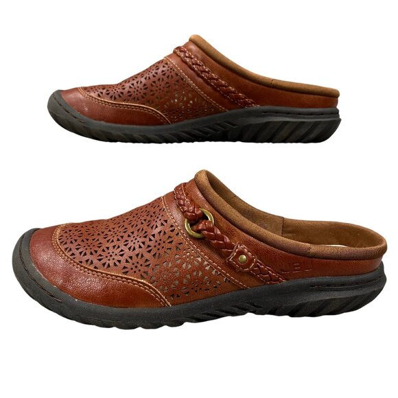 JBU | Shoes | Jbu By Jambu Samaria Brown Lasercut Slipon Comfort Mules ...